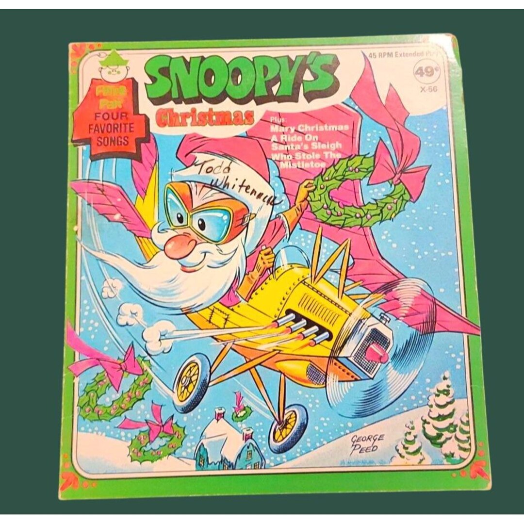 Snoopys Christmas 7" Vinyl Record by Peter Pan Records - Etsy