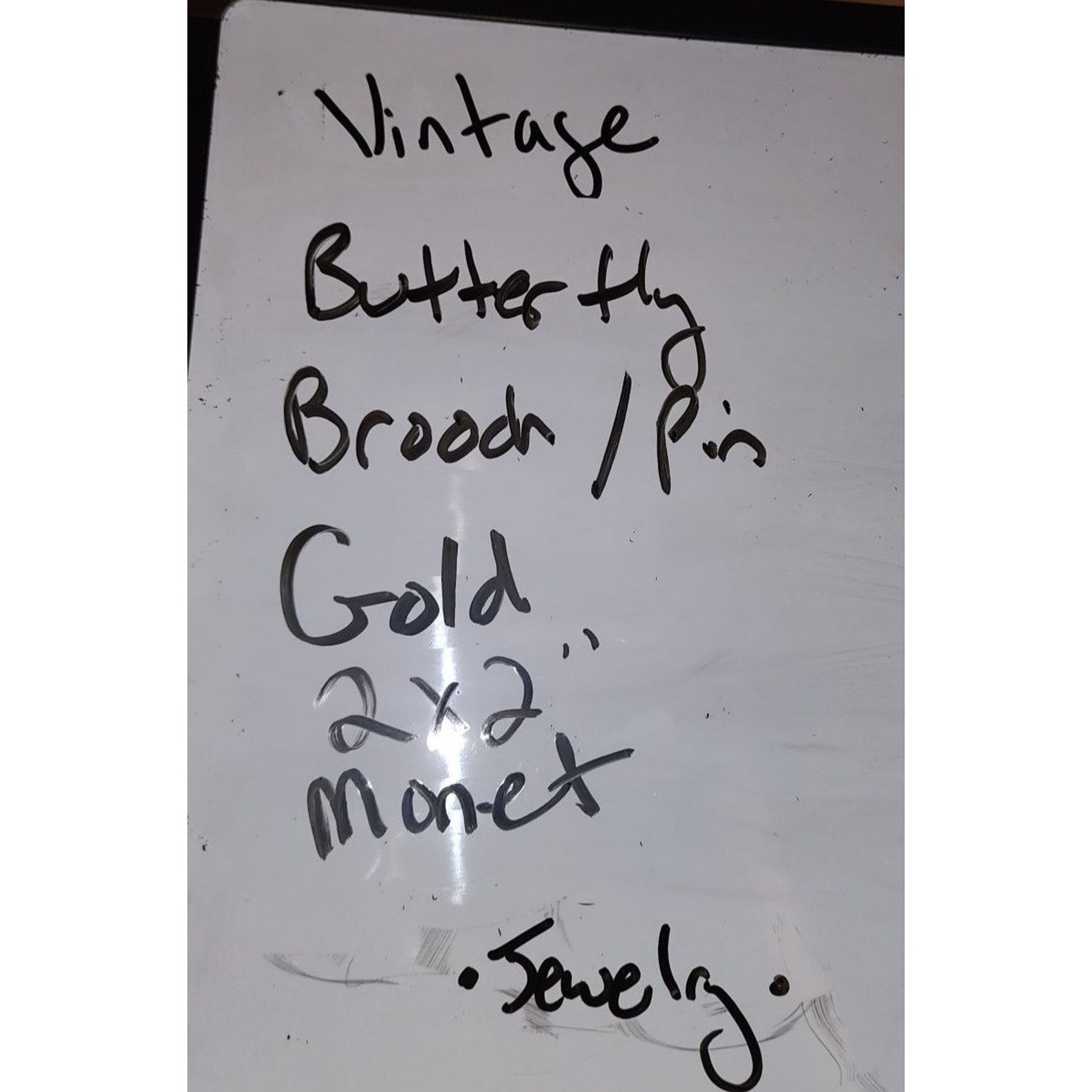 Vtg. 1960's MONET Menagerie Butterfly Brooch Pin Gold Spinneret Wire ...