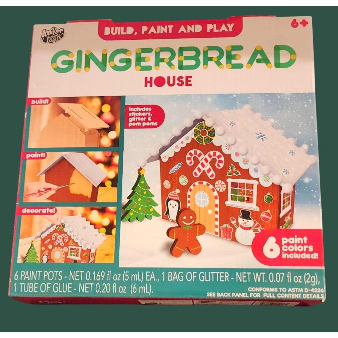 New Anker Art Build Paint Play Gingerbread House Kit - Etsy