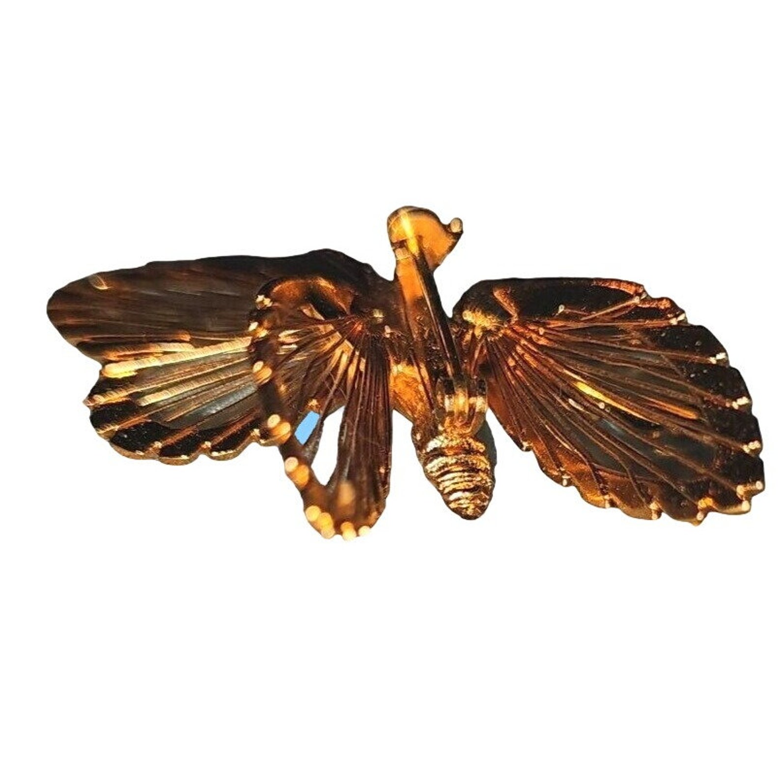 Vtg. 1960's MONET Menagerie Butterfly Brooch Pin Gold Spinneret Wire ...