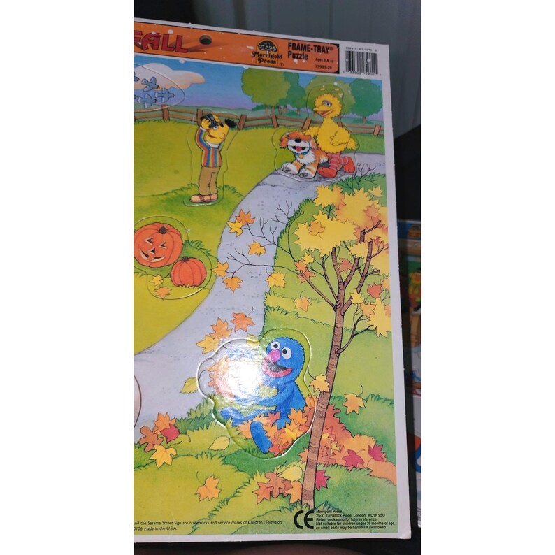 2 Vintage 1991 Sesame Street Fall & Winter Frame-tray Puzzle Set for ...