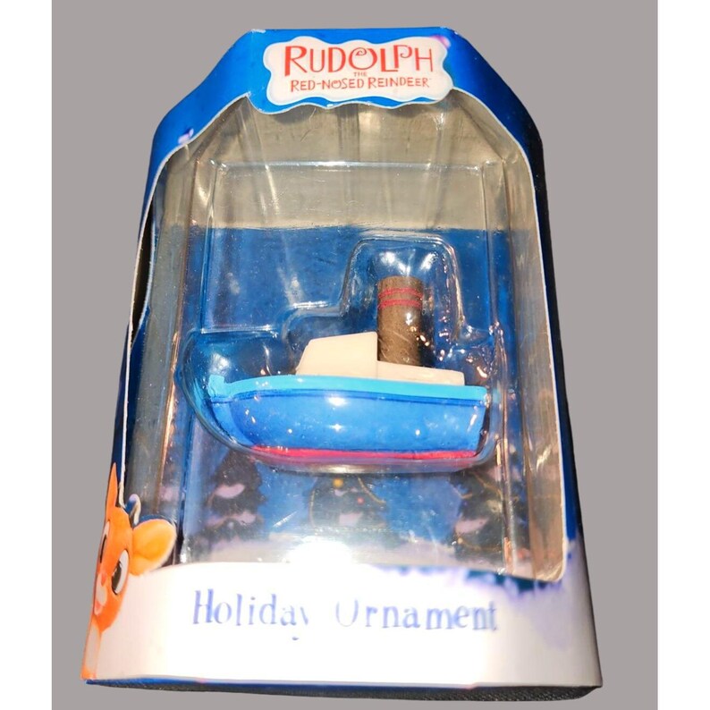 TUG BOAT Red Nose Reindeer Island of Misfit Toys Enesco Xmas Ornament ...