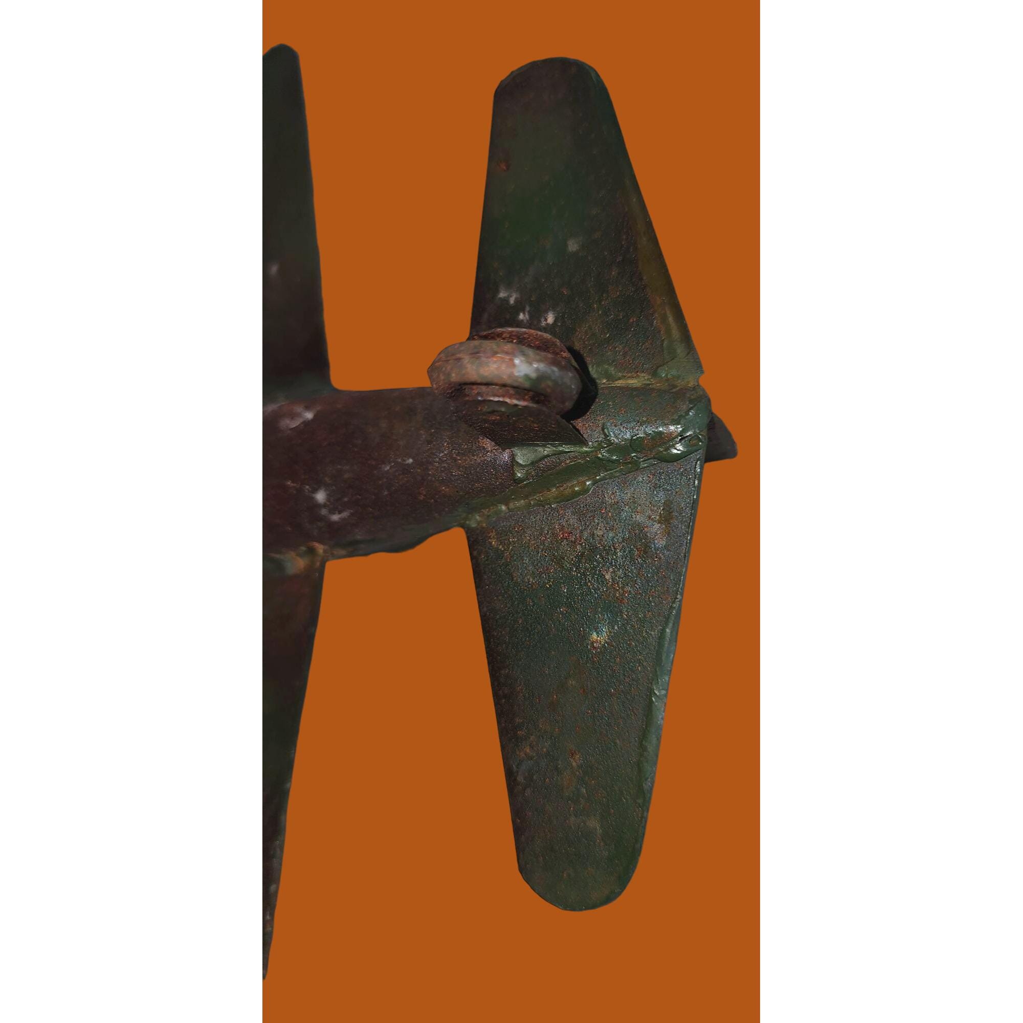 Vintage Metal Airplane Model - Rustic Patina & Movable Propeller ...
