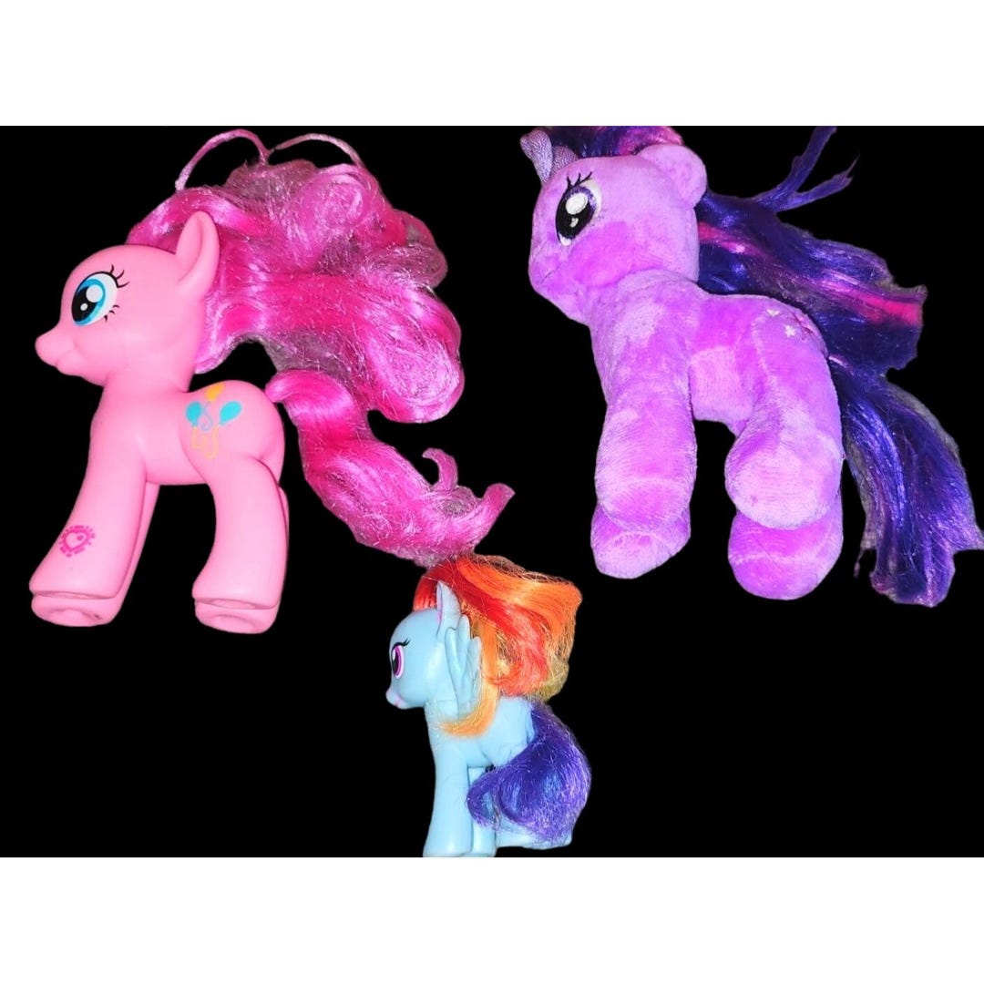 Lot of 3 My Little Pony Ponies Stuffy Hasbro Rainbow •Q3 - Etsy