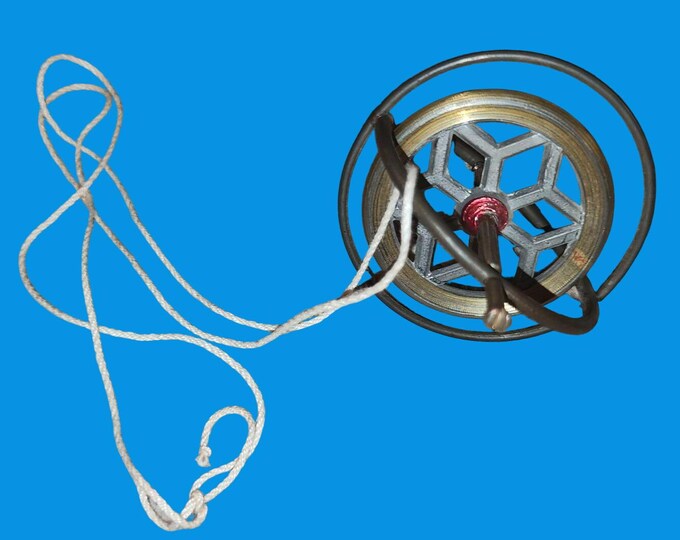 Vintage Metal Gyroscope Toy With String for Kids & Education - Etsy
