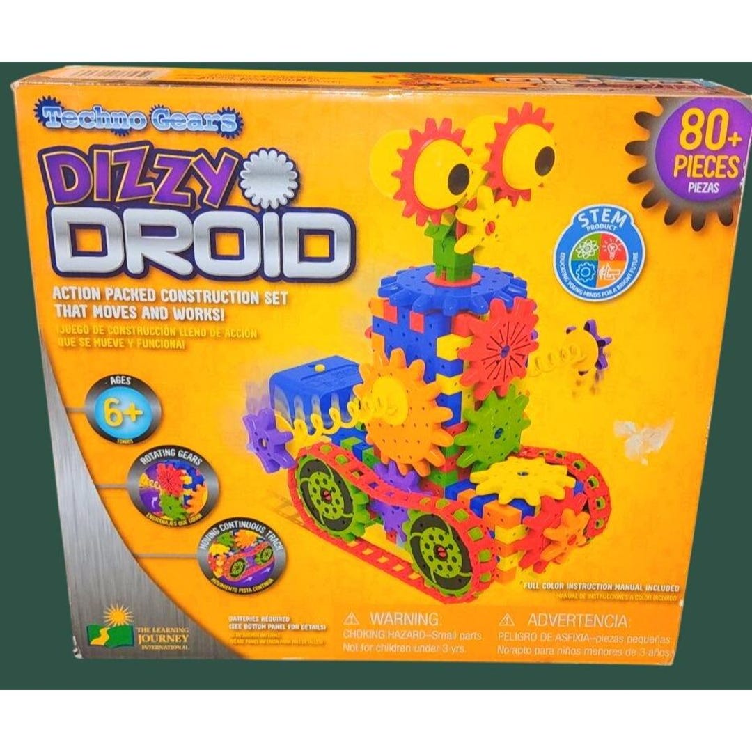 Techno Gears Dizzy Droid Construction Set STEM Activity 80 Pieces Ages ...