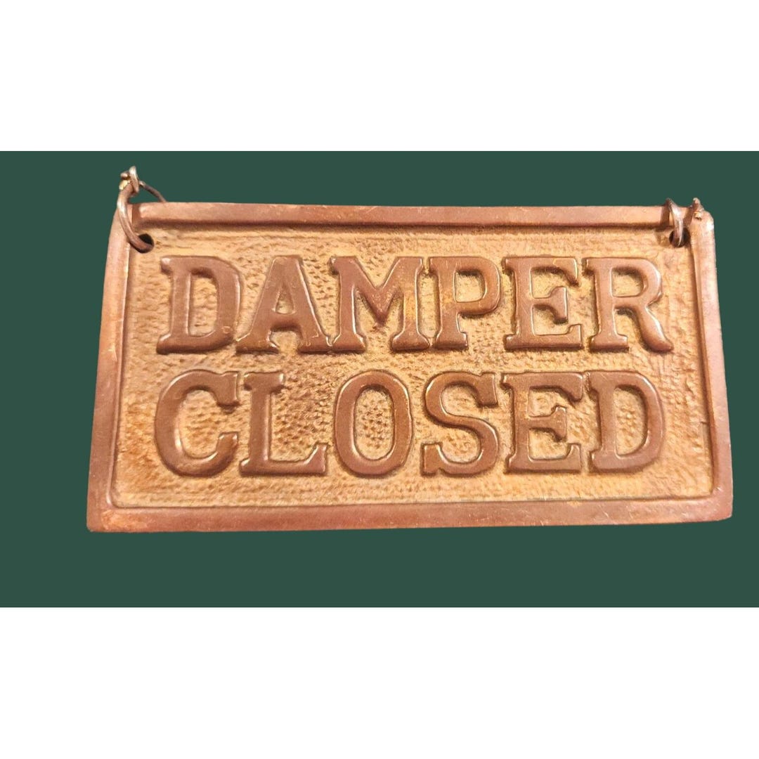 Vintage Brass Damper Open/closed Sign 4" X 2.5" for Fireplace or Stove ...
