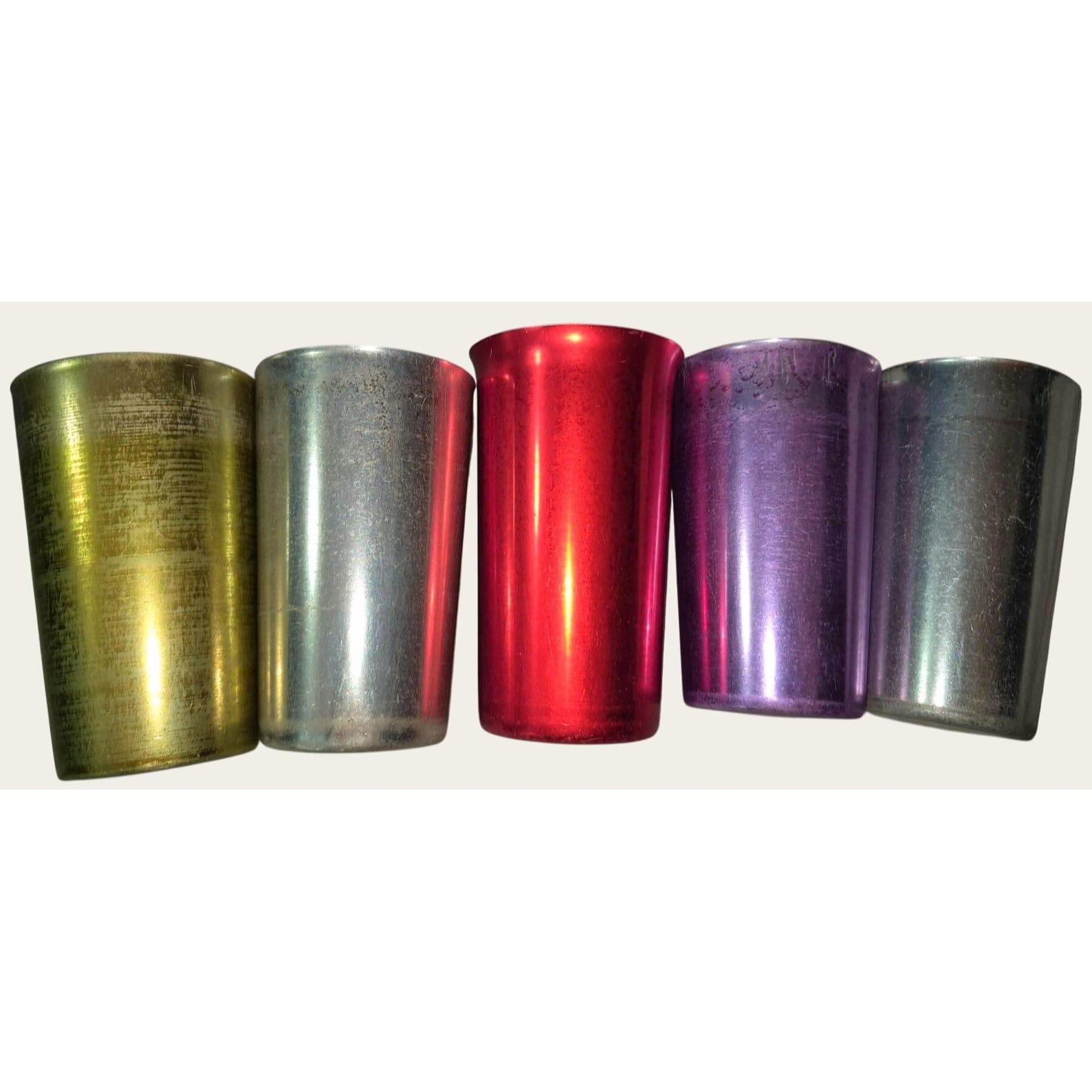 Vintage Bascal Anodized Aluminum Tumblers Set of 5 Multicolor Mcm - Etsy UK