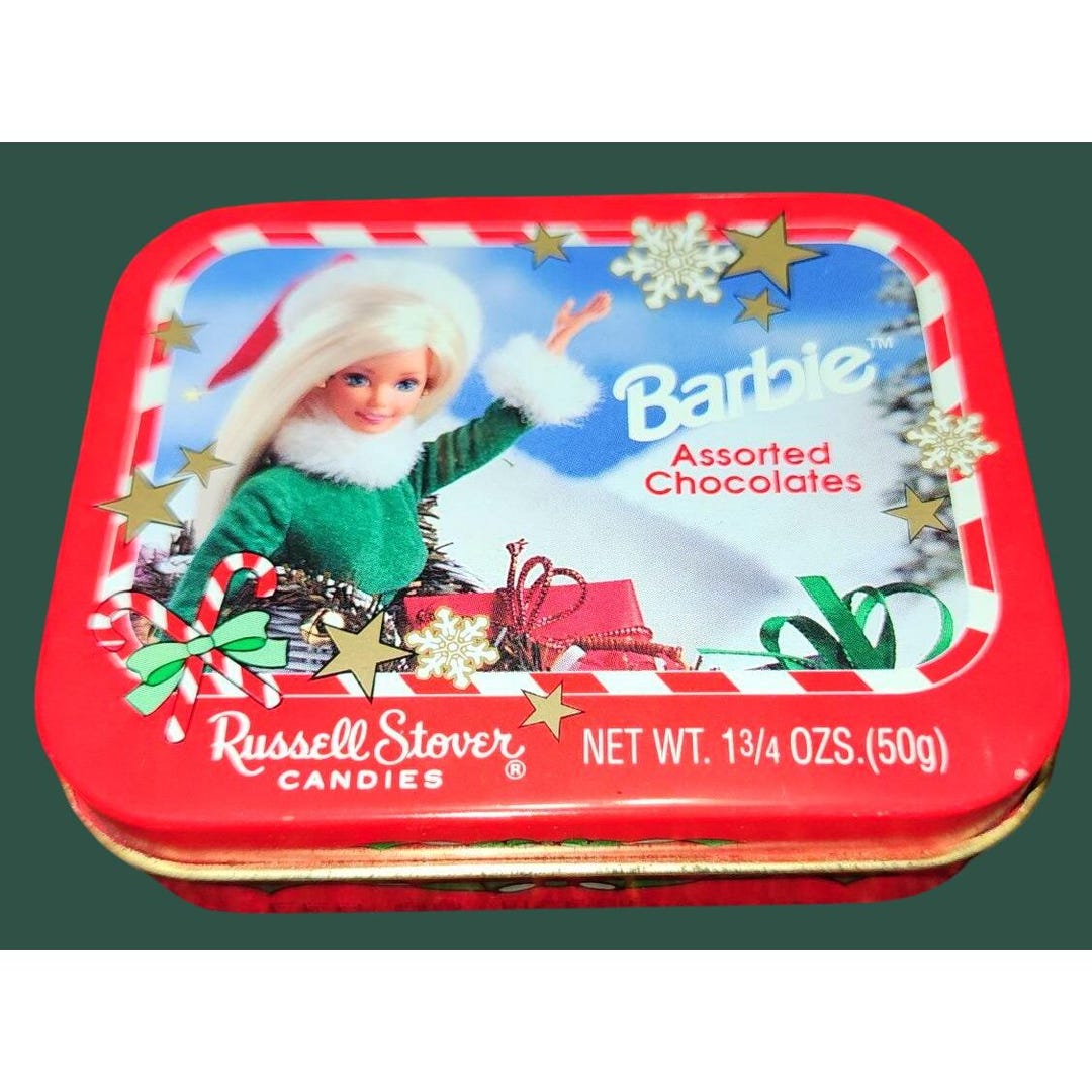 Vintage Barbie Russell Stover Assorted Chocolates Tin Box 1997 Holiday ...
