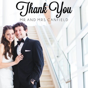 Thank You From Mr. and Mrs., Personalized Wedding Thank You Note ...