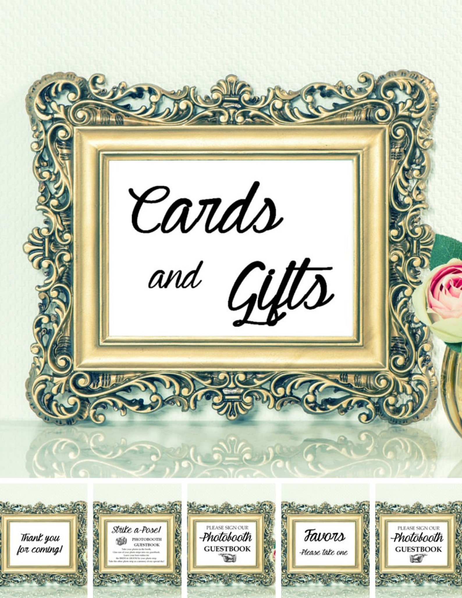 6 Wedding Signs, Wedding Reception Signage, Table Card, Modern ...