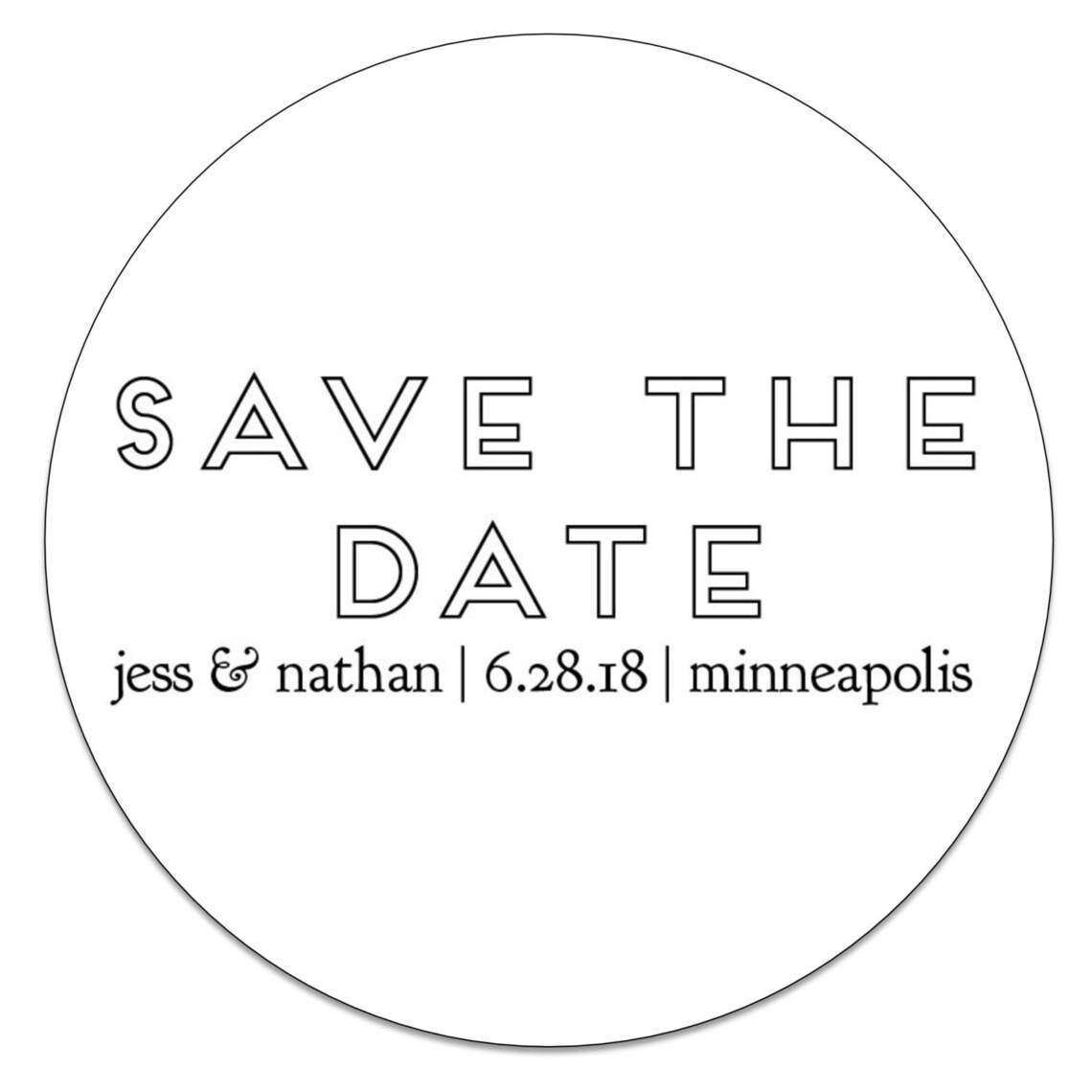 Save the Date Stickers Personalized 2 Inch Set of 20 - Etsy