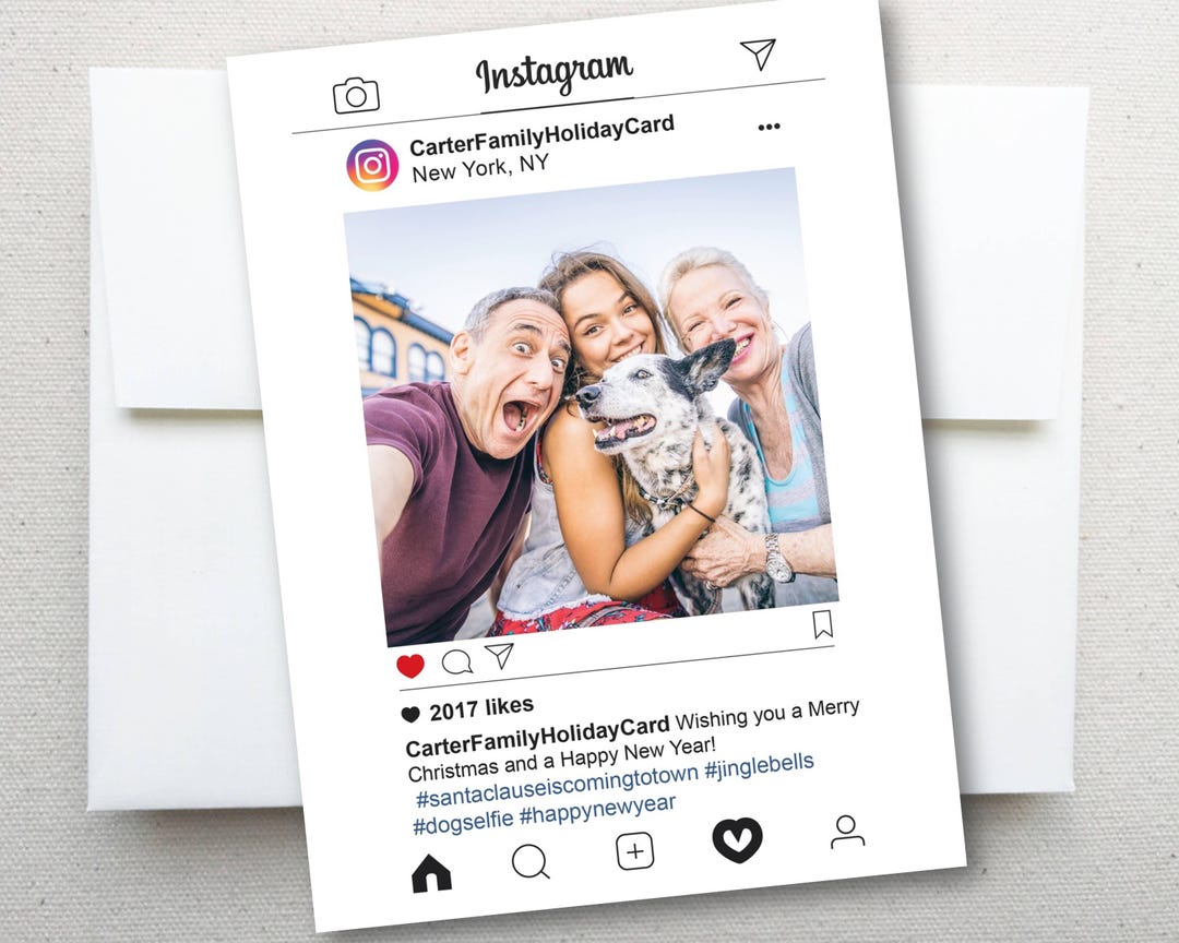 Instagram Photo Holiday Card, Christmas Card, 5 X 7 Photo Flat Card and ...