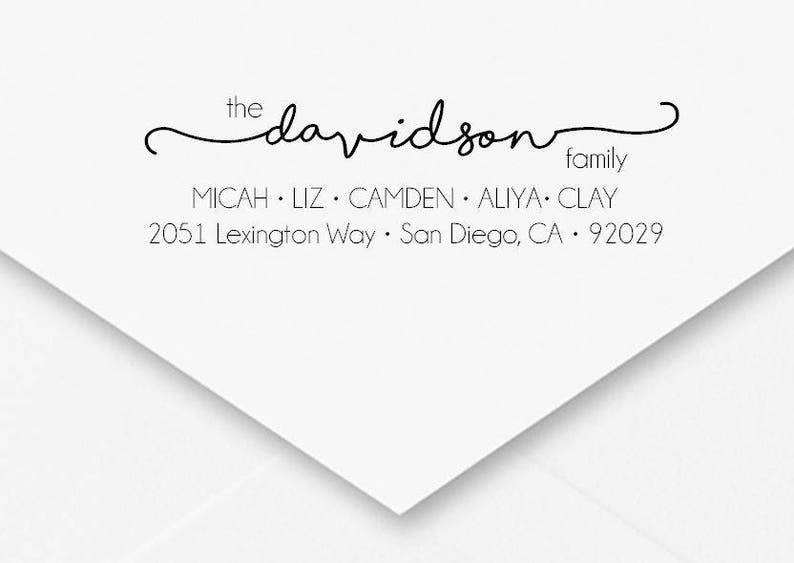 Personalized Family Address Stamp, Self-inking, Custom Stationery - Etsy