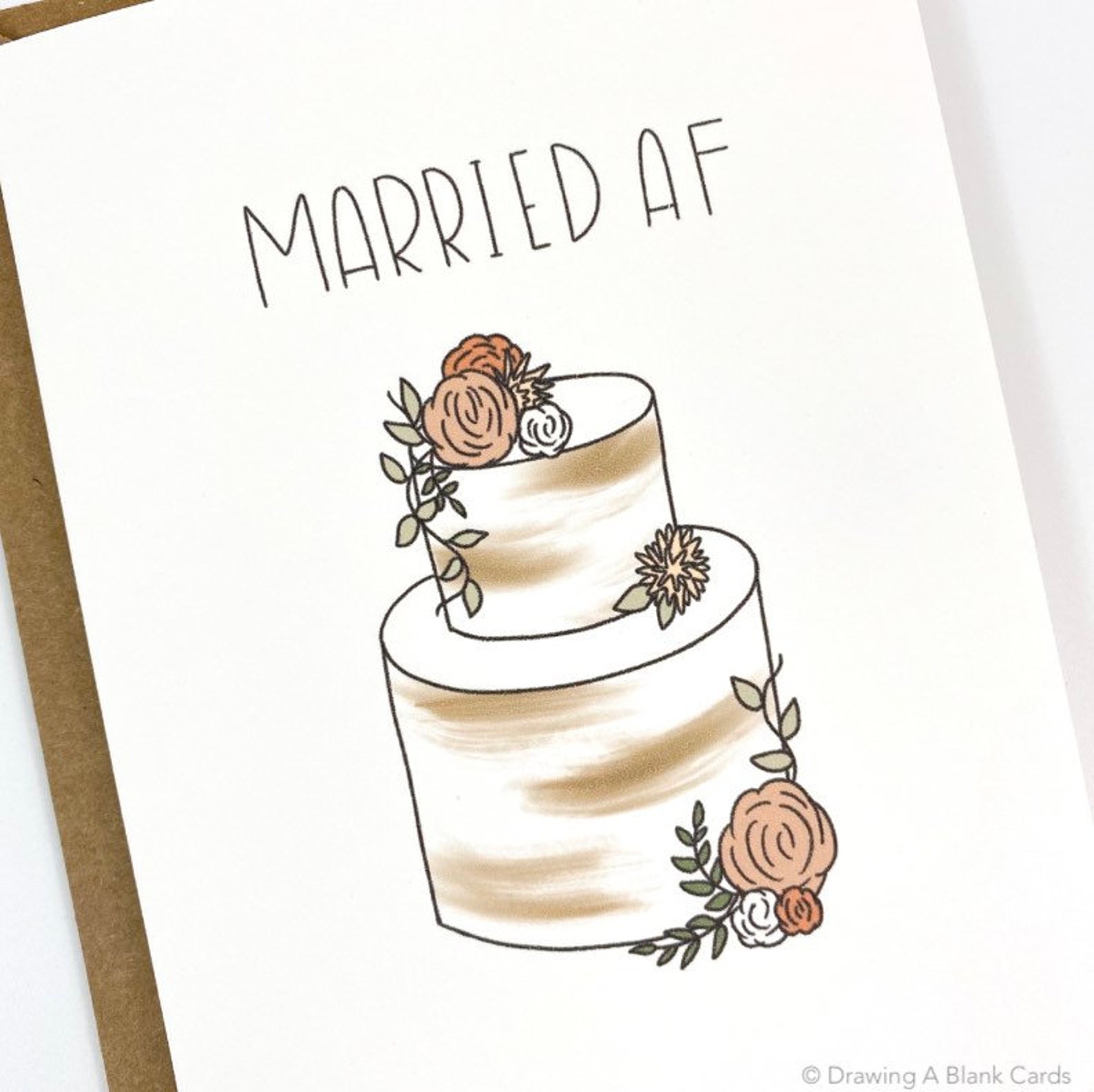 Funny Wedding Card Unique Wedding Card Married AF | Etsy