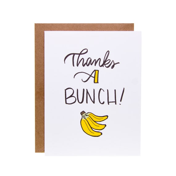 Cute Thank You Card Thanks a Bunch Banana | Etsy