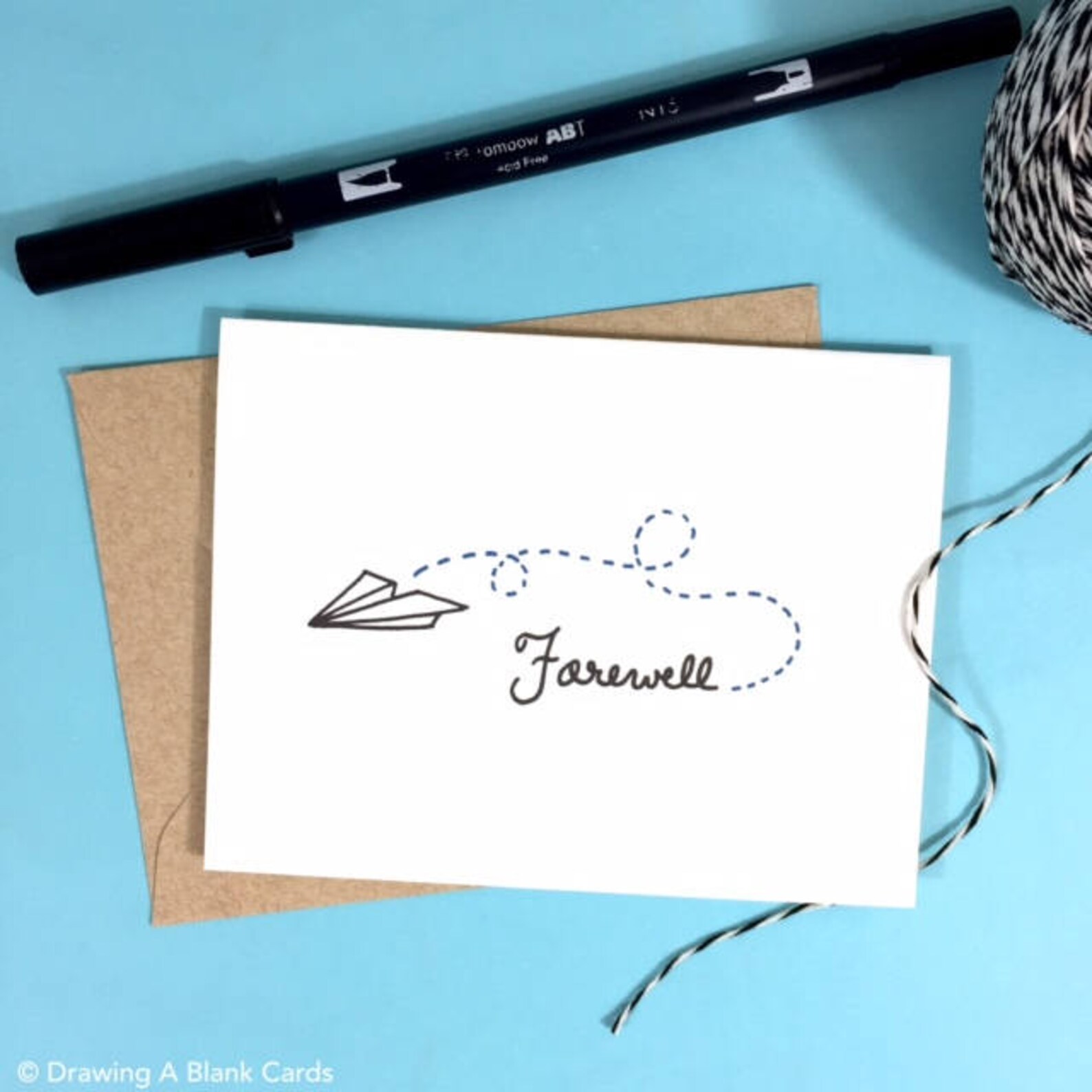 Unique Goodbye Card Cute Goodbye Card Paper Airplane - Etsy