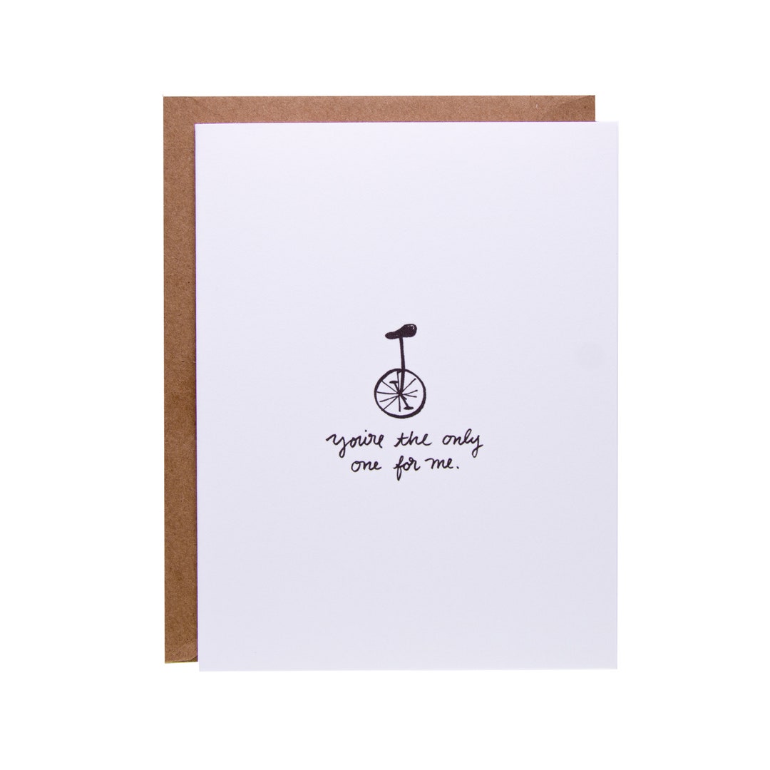 Unique Love Card | Cute Love Card | You're the Only One for Me Unicycle ...