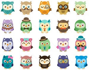 Back to School Owls Clip Art Vector Graphics Digital Clip - Etsy Canada