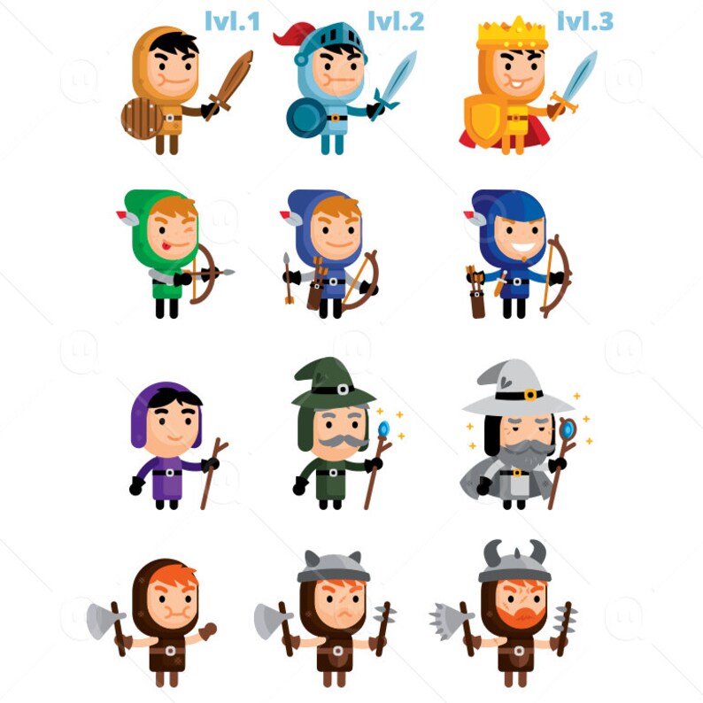 30 Fantasy Vector Clipart Characters, Fantasy Characters Clipart for ...