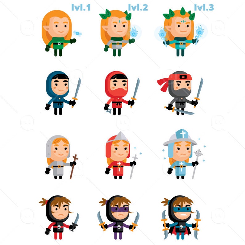 30 Fantasy Vector Clipart Characters, Fantasy Characters Clipart for ...