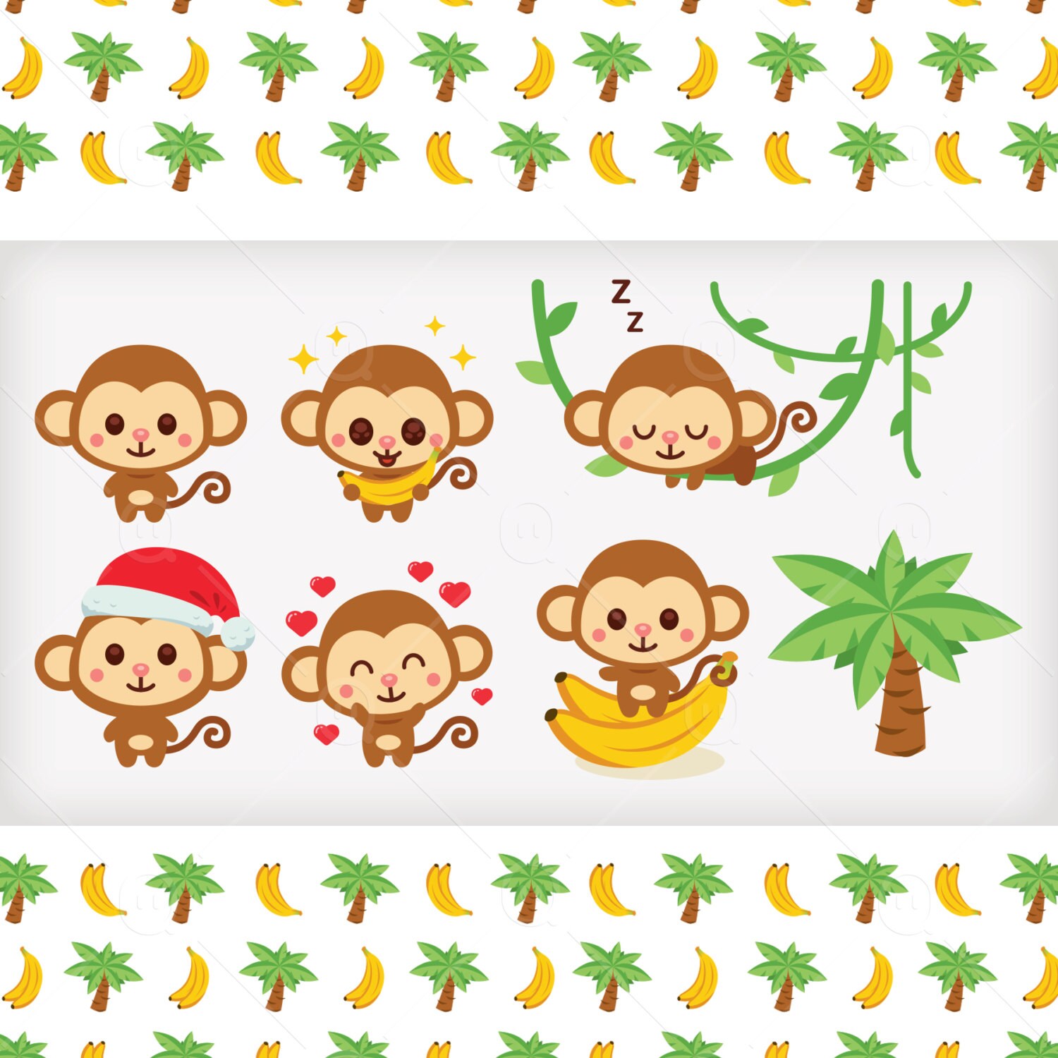 Banana Monkey Clip Art