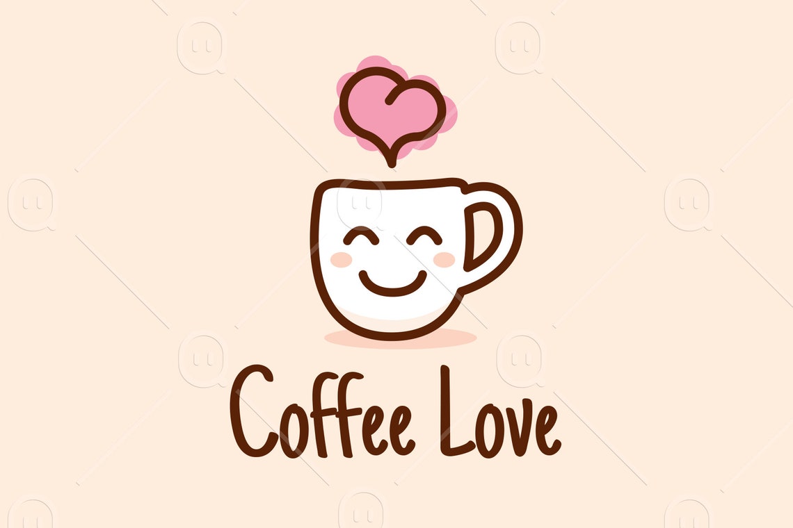 Cute Coffee Logo Design Sweet Cup of Coffee Design - Etsy