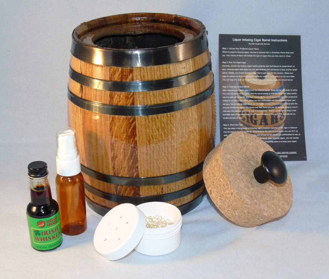 Cigar Barrel Humidor Kit With Flavored Essence - Etsy