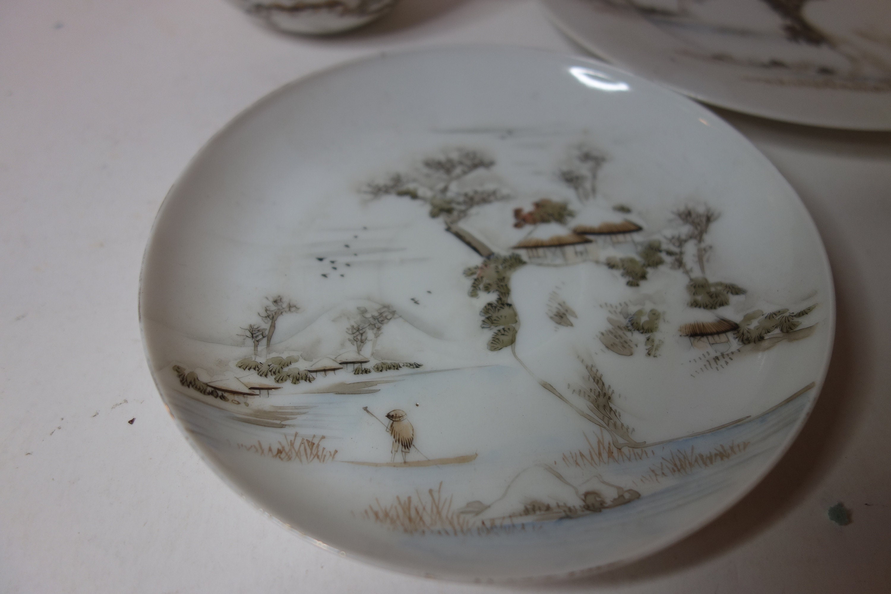 Chinese Eggshell Porcelain Handpainted Trio | Etsy