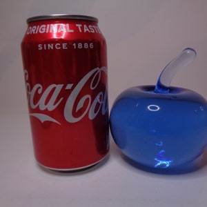 Vintage Glass Paperweight Blue Apple - Etsy