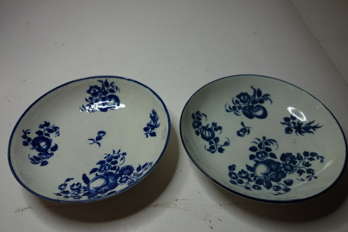 Early Worcester Pair Tea Saucers Fruit and Foliage Pattern 1770's - Etsy