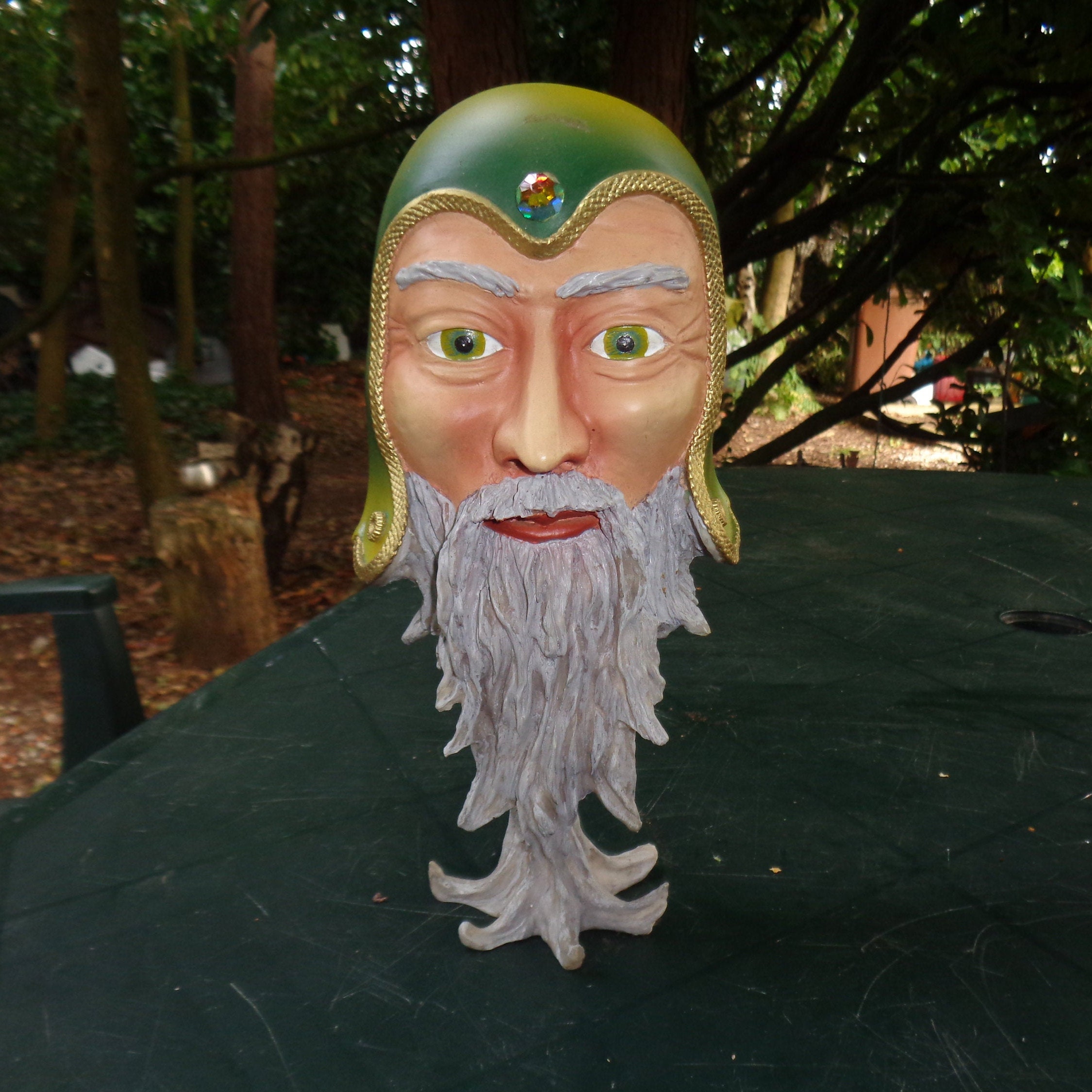 A Green Eyed Wizard Mask - Etsy UK