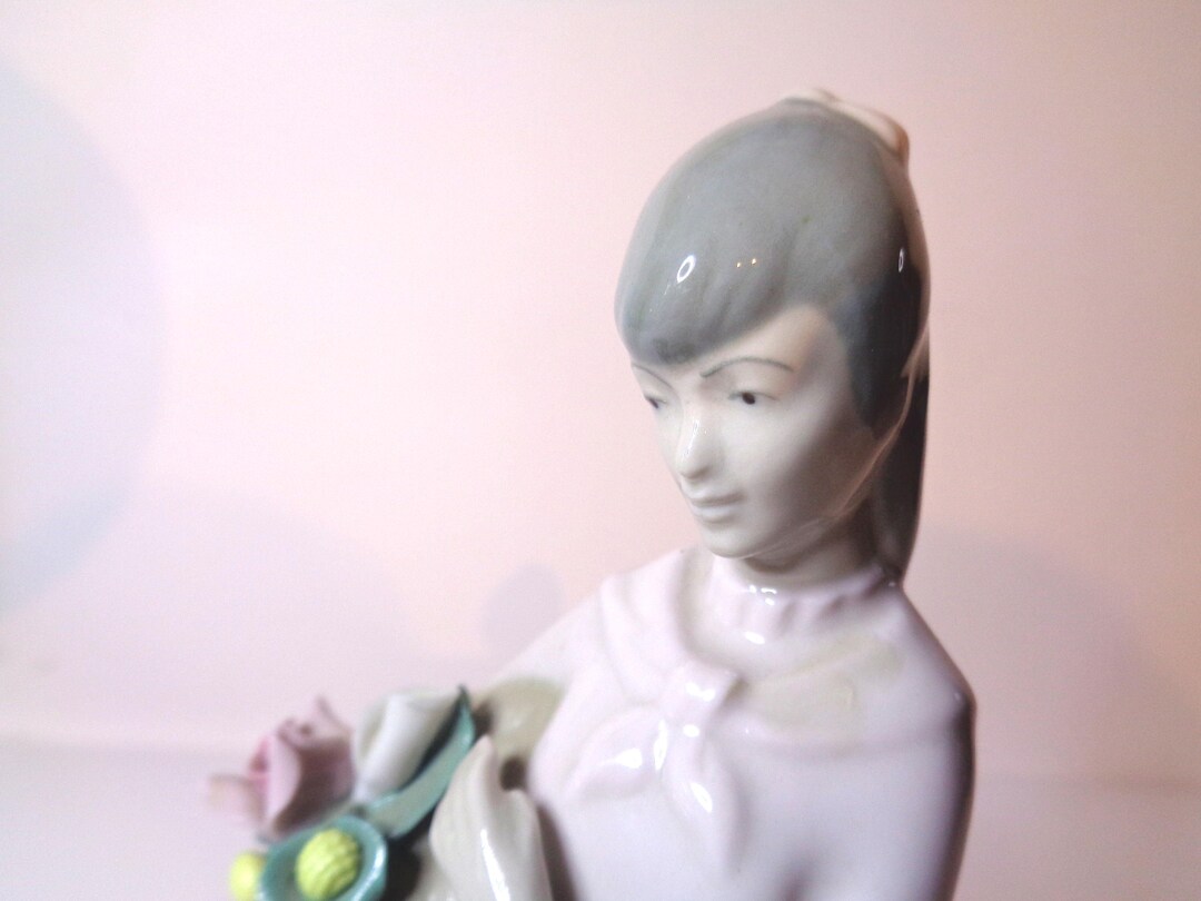 Spanish Porcelain Girl With Flowers by M Requena - Etsy