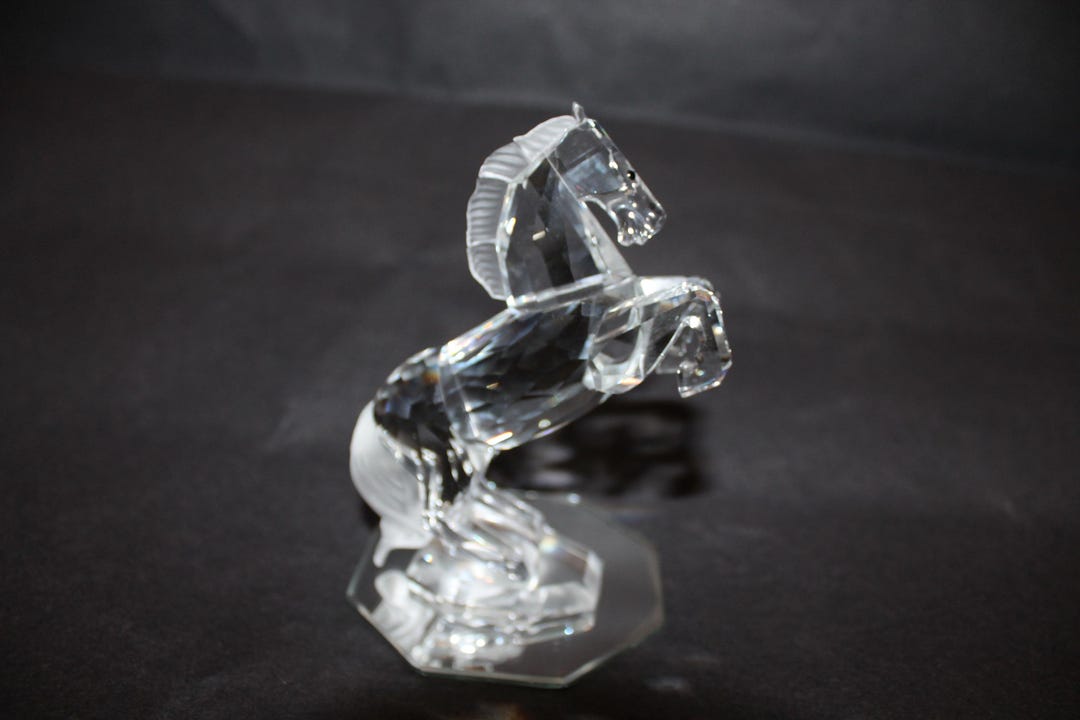 Swarovski Rearing White Stallion Horse + Mirror Base - Etsy