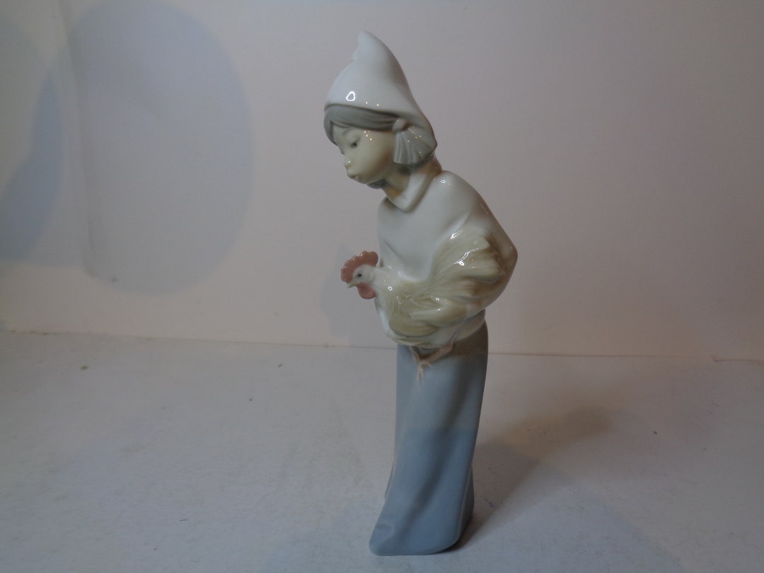 Lladro Girl With Rooster Number 4677 - Etsy