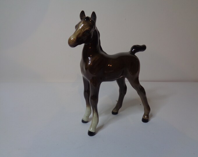 John Beswick Potteries Vanner Pony Skewbald Horse Black White Porcelain ...
