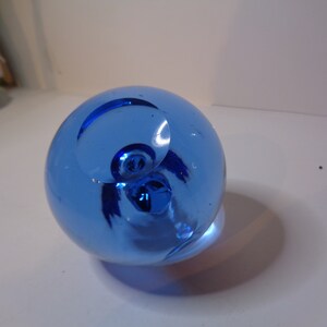 Vintage Glass Paperweight Blue Apple - Etsy