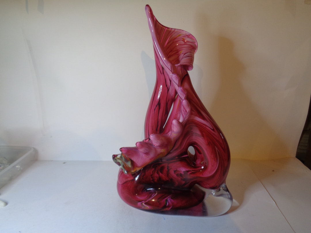 Massive Murano Swirled Pink Glass Vase Signed 4 Kilo - Etsy