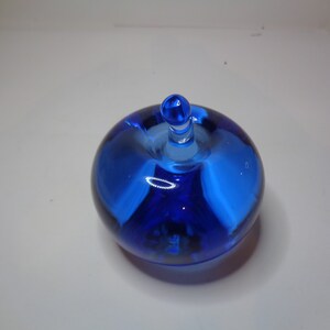 Vintage Glass Paperweight Blue Apple - Etsy