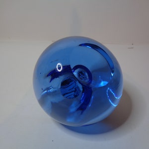Vintage Glass Paperweight Blue Apple - Etsy