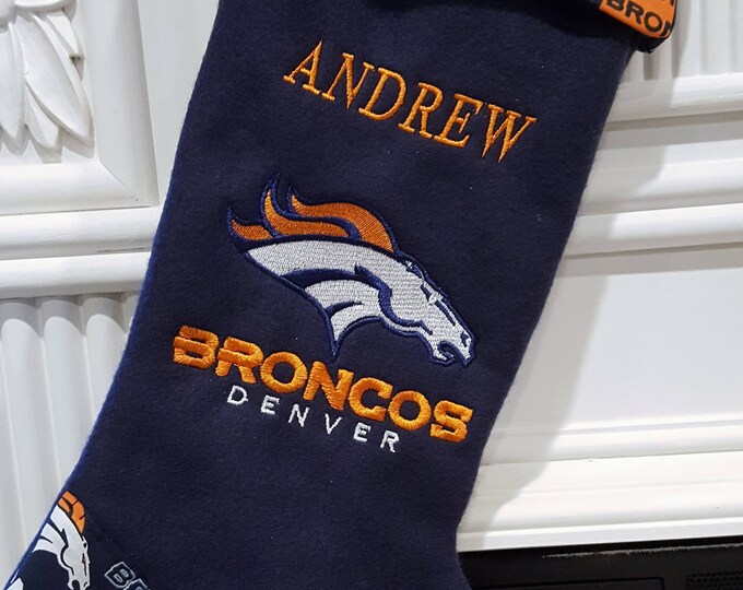 Denver Broncos Christmas Stocking, Broncos Christmas Stocking, Mens ...