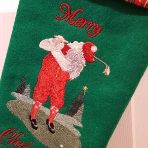 Mens Santa Golf Christmas Stocking, Green Felt, - Etsy