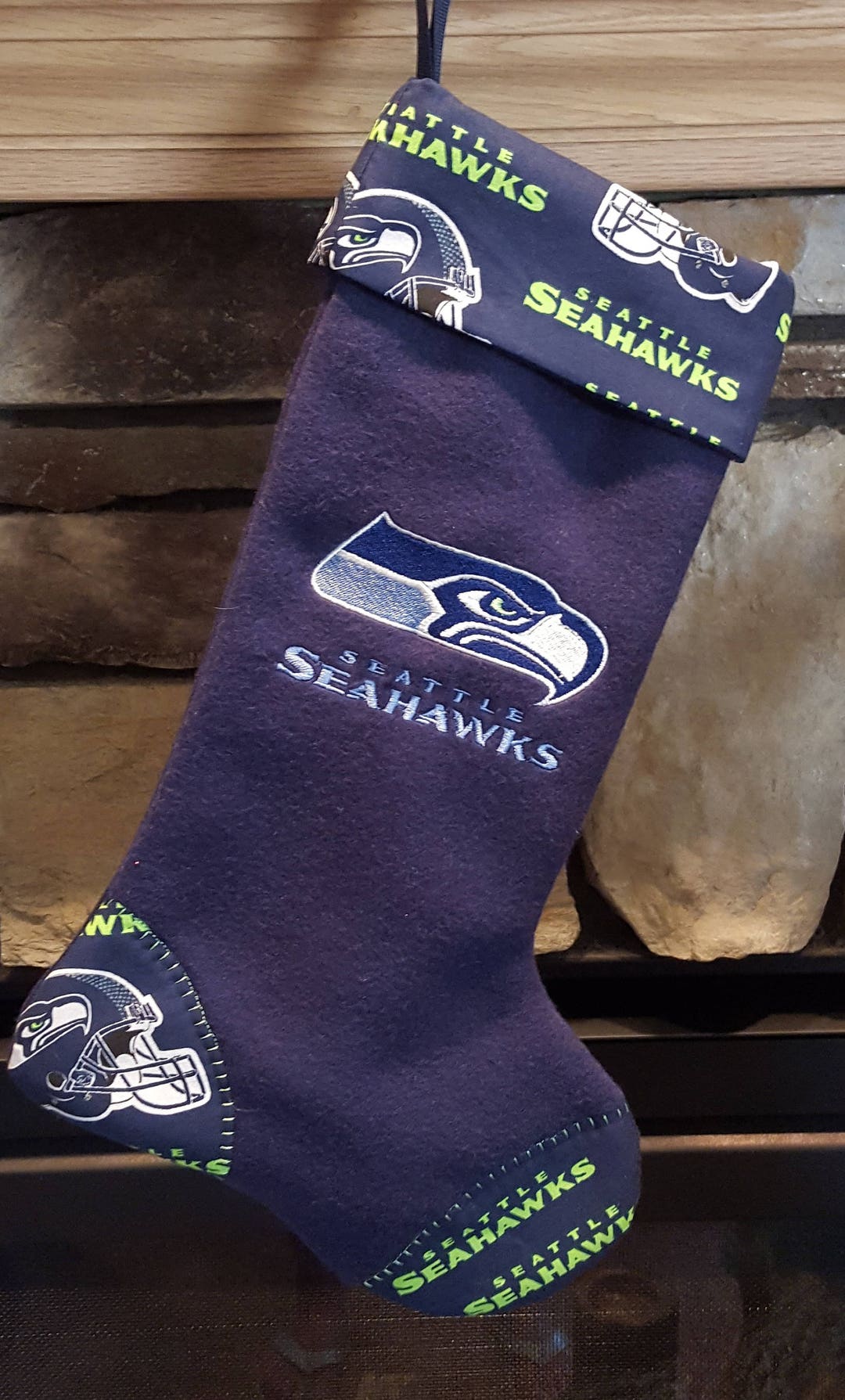 Seattle Seahawks Christmas Stocking Seahawks Christmas - Etsy