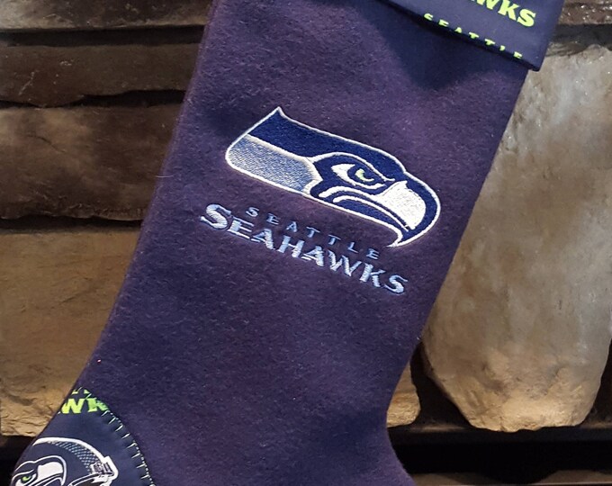 Seattle Seahawks Christmas Stocking, Seahawks Christmas Stocking, Mens ...