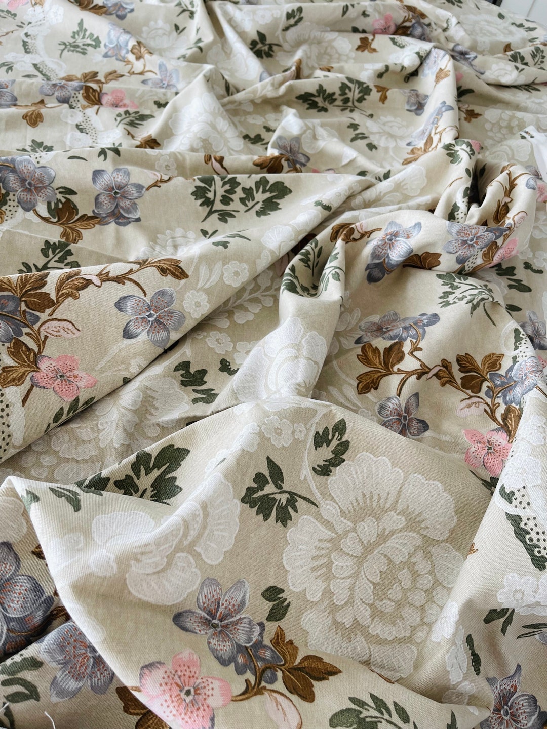 Designers Guild Damask Fabric Remnant: Eagle House Limestone Cotton - Etsy