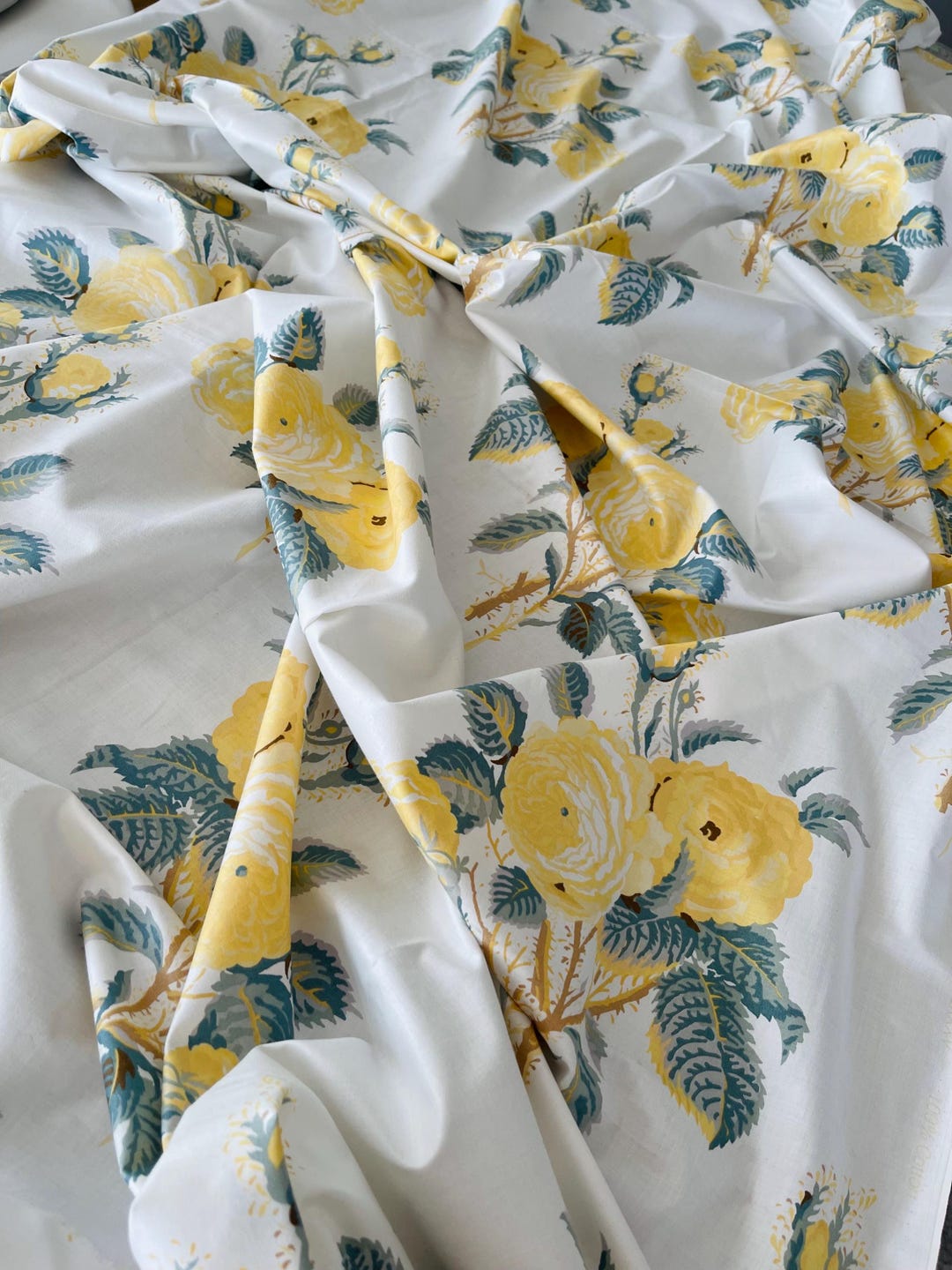 Laura Ashley Alba Rose Fabric Remnant: Vintage Fabric by the Half Meter ...