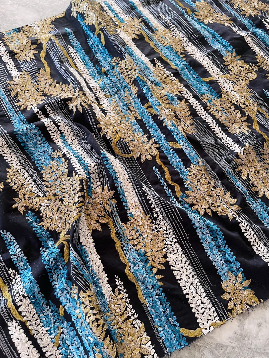 Christian Lacroix Wisteria Embroidered Fabric | Discounted Designer ...