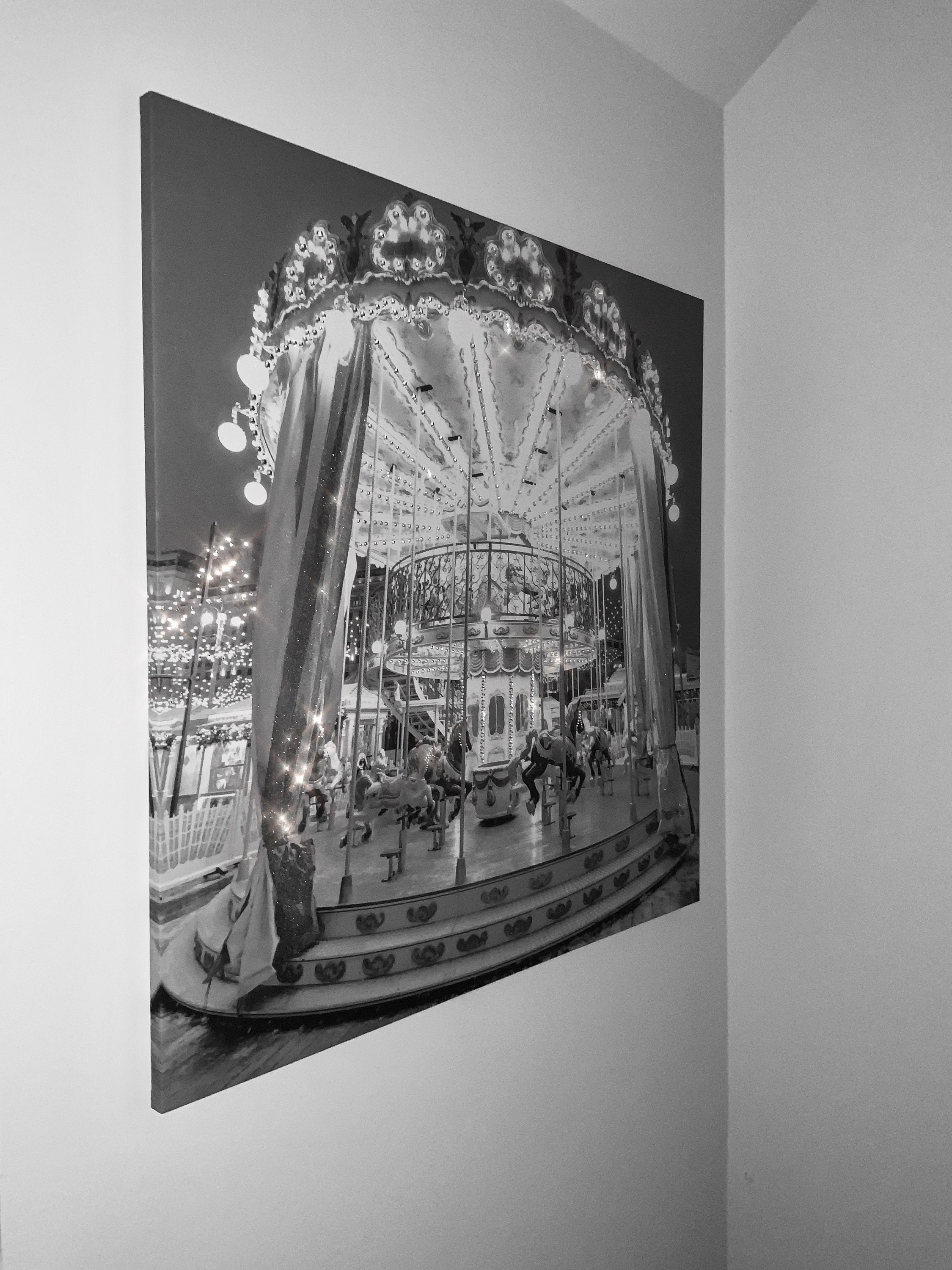 Carousel Wall Art, Merry-go-round Wall Art, Wall Art With Rhinestones ...