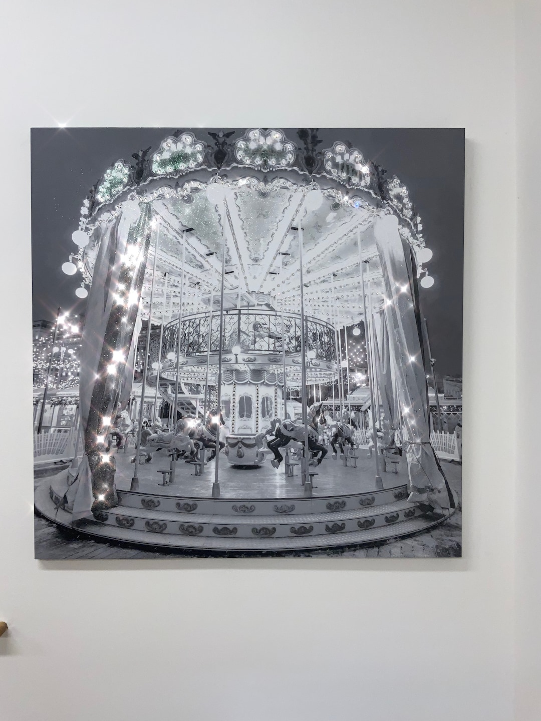 Carousel Wall Art, Merry-go-round Wall Art, Wall Art With Rhinestones ...