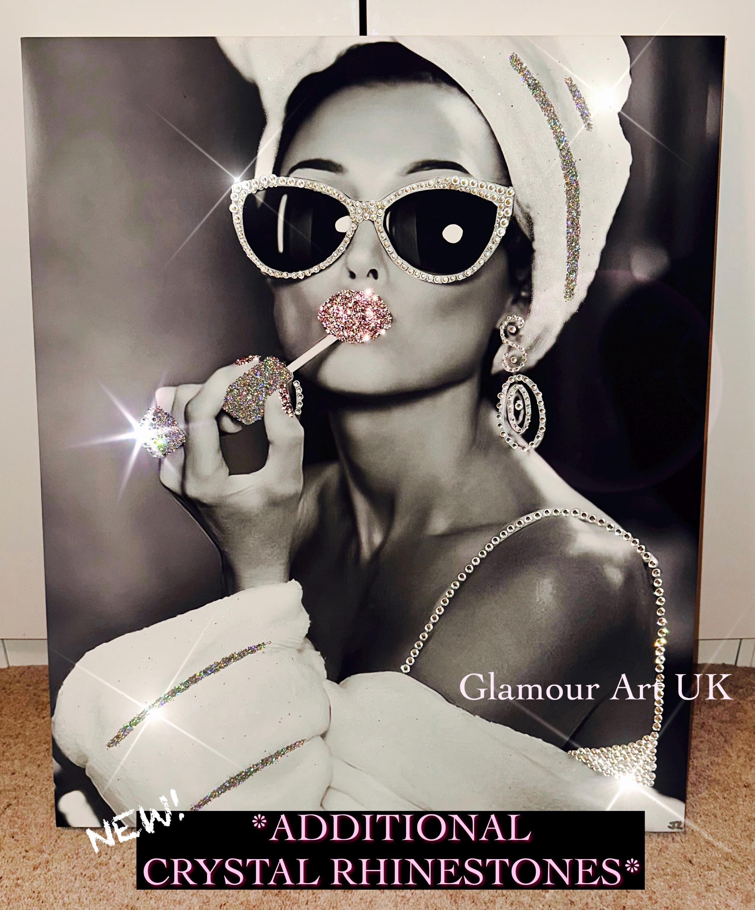 Glamorous Glitter Wall Canvas, White and Silver Art, Art for Bathroom ...